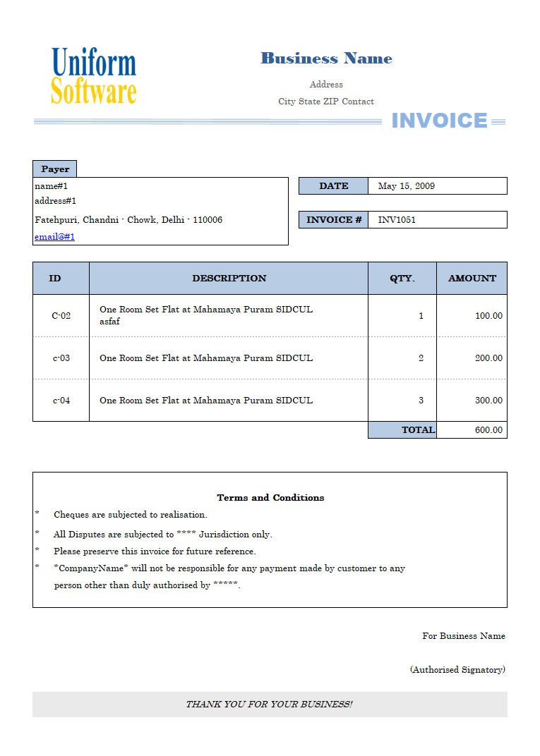 Sample Invoice Template Sample Invoice Template